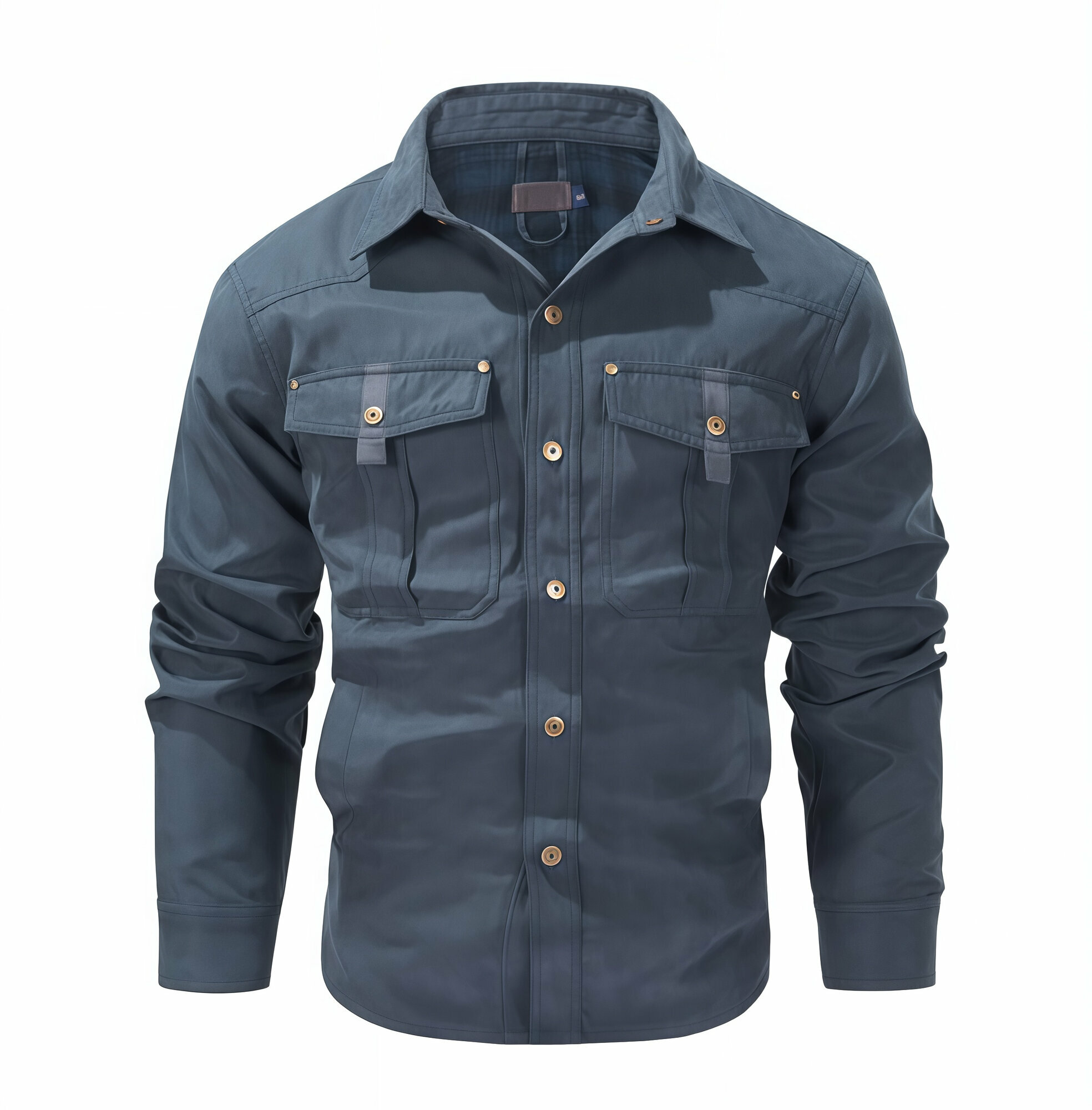 Мужская Легкая Фланелевая Рубашка С Длинным Рукавом В Клетку