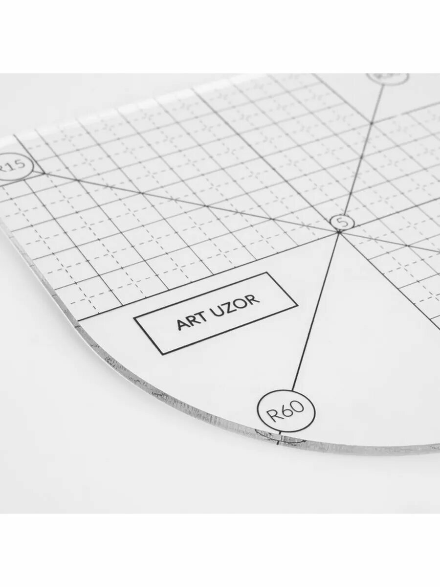 Линейка для скругления углов 12×12 см прозрачная