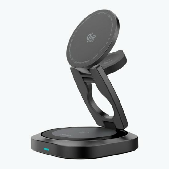 Беспроводное зарядное устройство Deppa 3 в 1 25Вт, QI2.2, серое(23171)