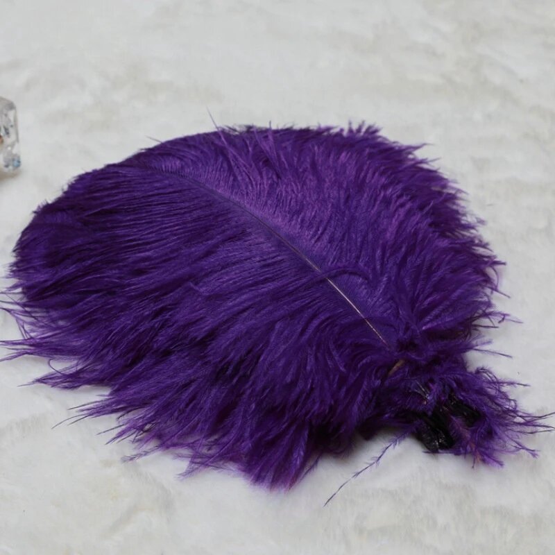 Большие натуральные перья страуса 20-55 см, 10 шт. Фиолетовый, 10pcs 40-45cm, purple