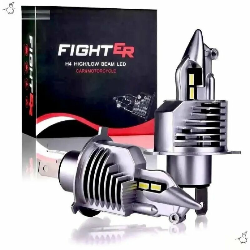 Лампа автомобильная H4, 2 шт. арт. Fighter-H4