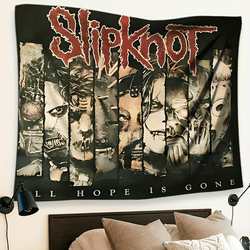 100-70 Декоративный гобелен Slipknot , атмосферный фон в стиле готик-метал, универсальный баннер для спальни и рок-атмосферы.