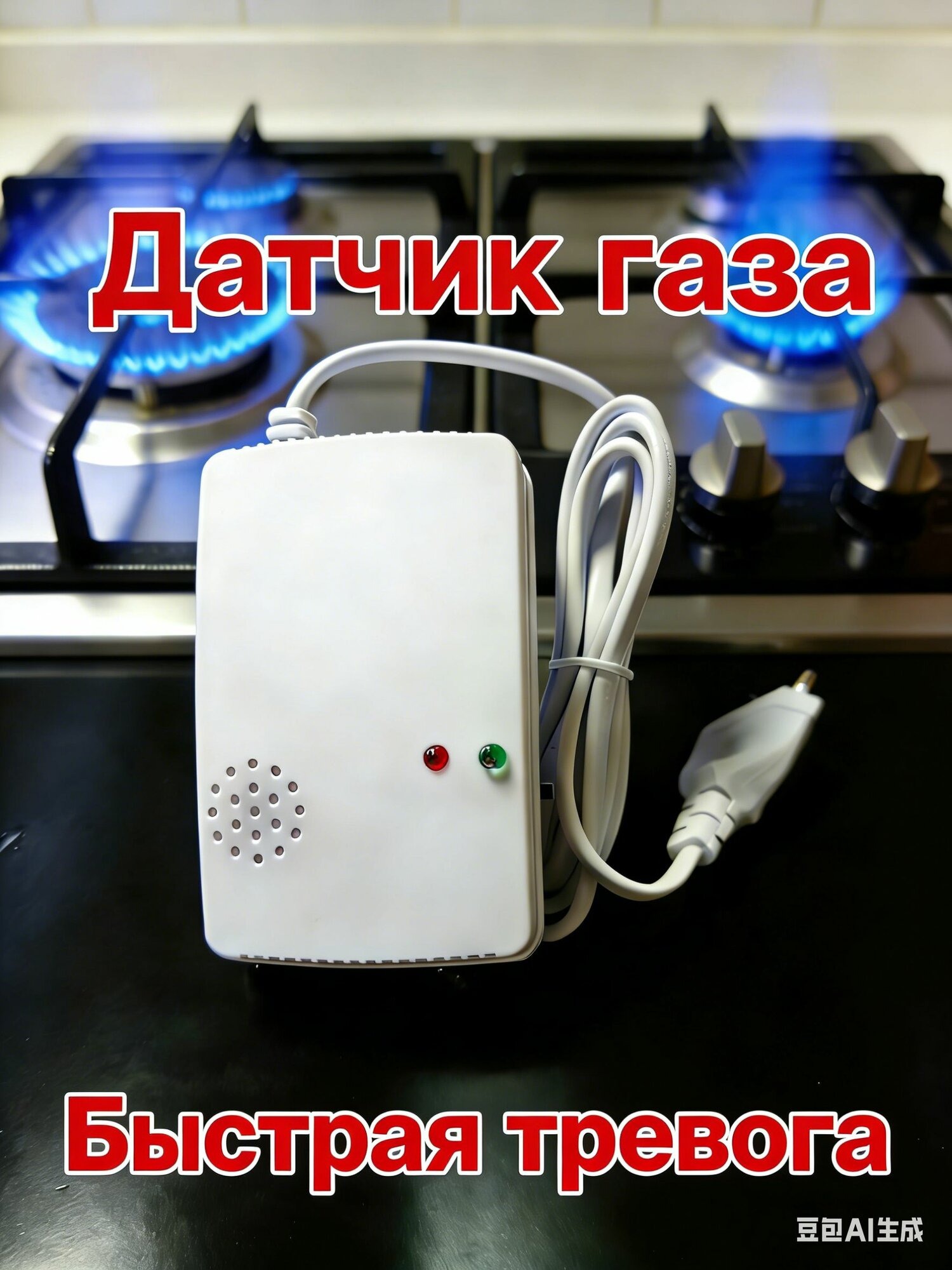 Детектор утечки газа горючий пропан бутан метан предупреждающий датчик сигнализации для домашней безопасности ЕС вилка