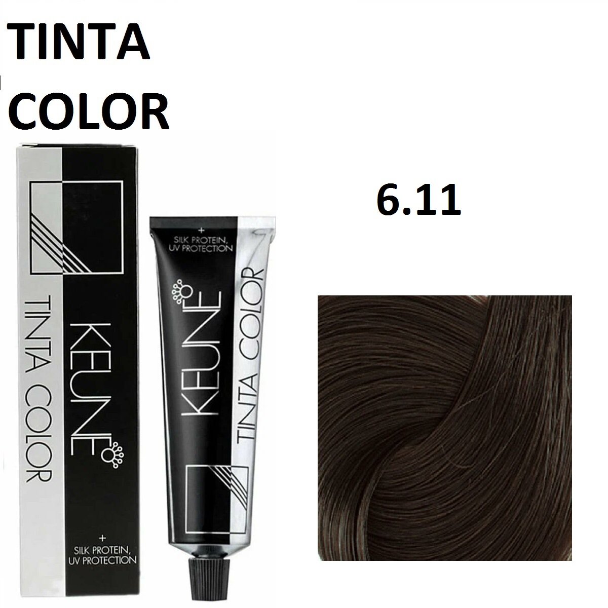 Keune Tinta Color 6.11 Перманентный краситель - Стойка краска для волос Темный Пепельный интенсивный Блондин 60 мл