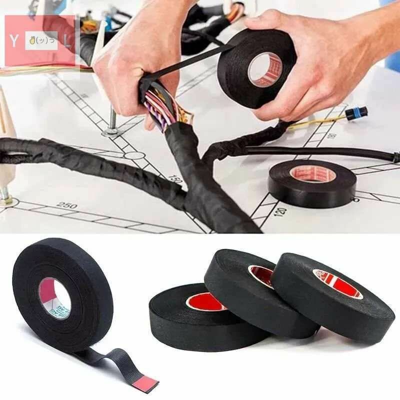 Изолента "антискрип" автомобильная салонная тканевая 25 мм 15 м 2 шт в комплекте