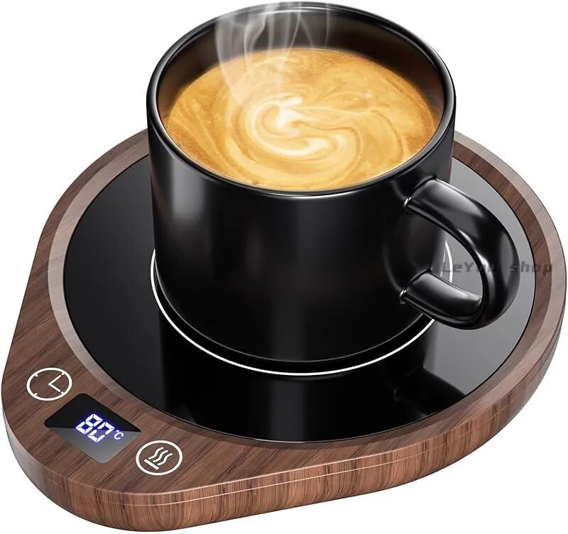 Улучшенный подогреватель чашек с 3 температурными режимами, электрическая термоподставка с таймером и автоотключением для кофе, чая, молока (офис/дом)