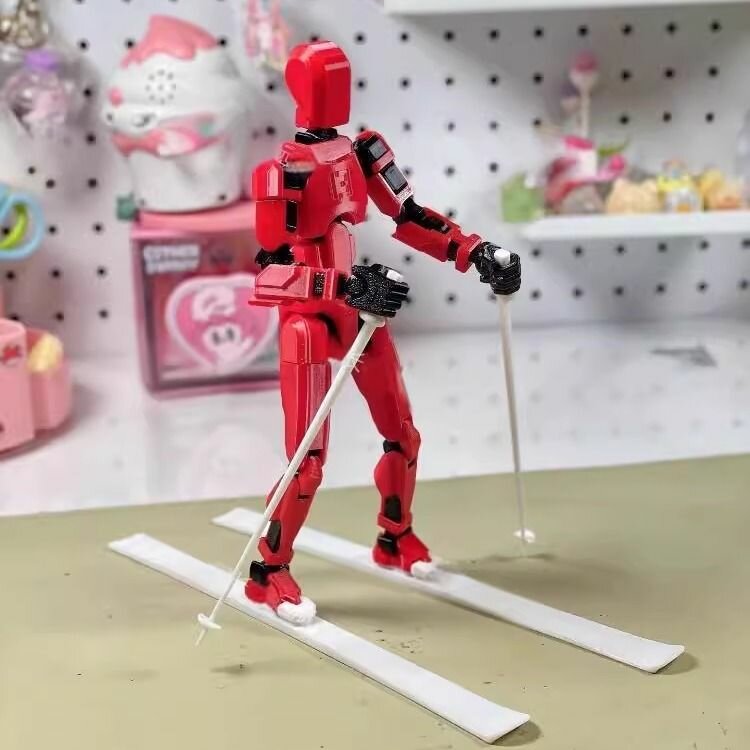 3D-печатная шарнирная фигурка "Lucky 13", лыжник-манекен, рождественские подарки