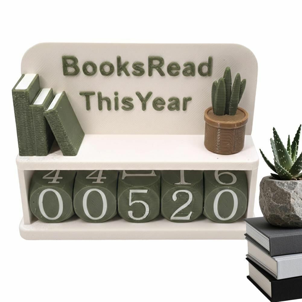 Трекер прочитанных книг, 3D-печать, с подвижными цифрами, декор для книжной полки, подарок читателю, учителю (несколько цветов)