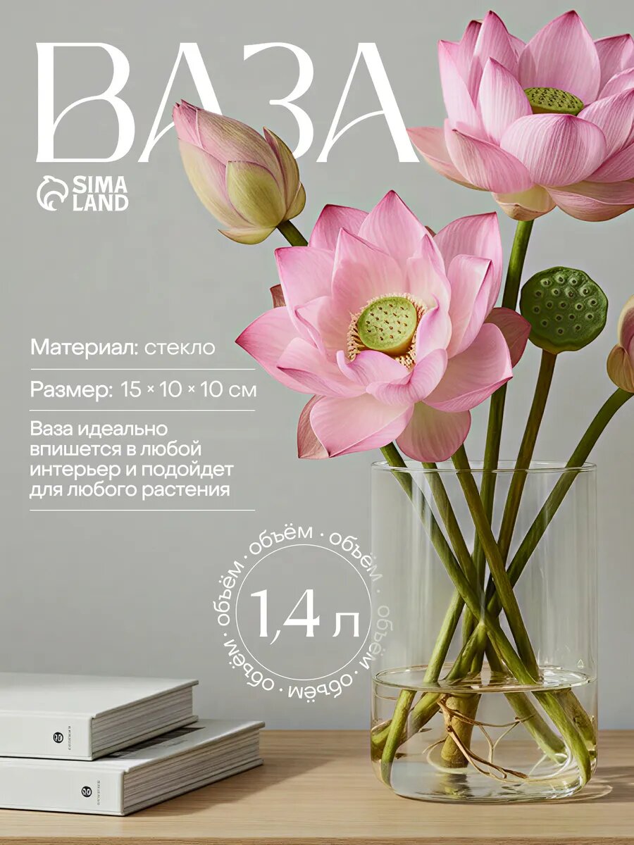 Кашпо Take It Easy "Эллен", квадратное, стекло, прозрачное, 10x15 см