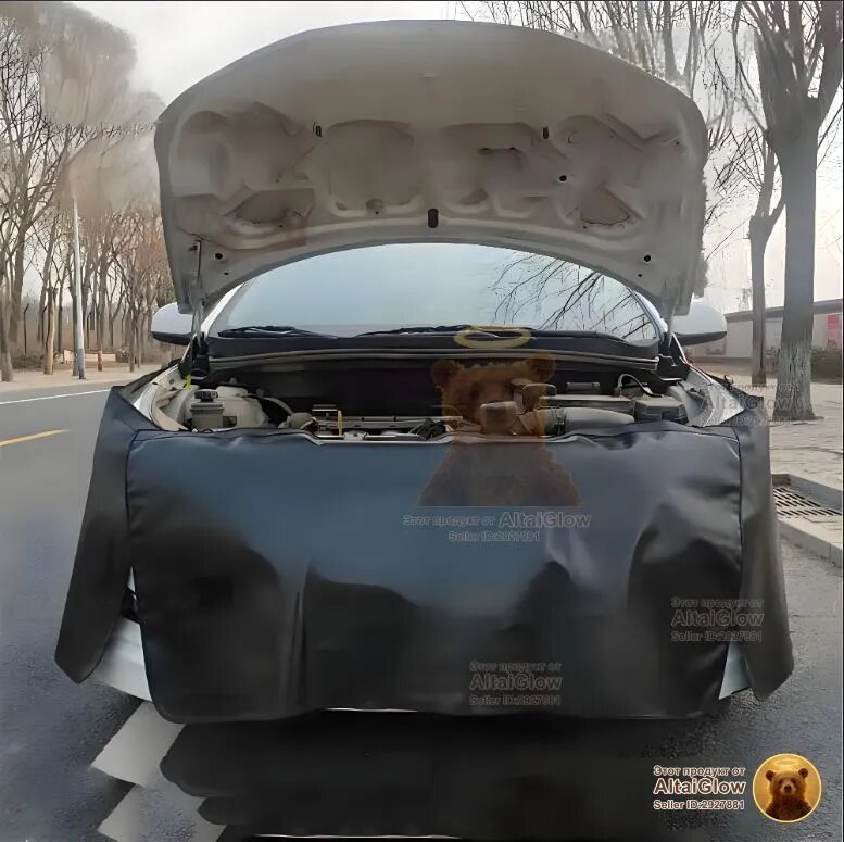 Защита внешних частей автомобиля Altai Glow для переднего бампера, 3 шт, черная резина