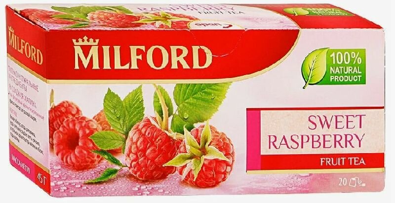 Чай MILFORD фруктовый Сладкая малина (20 пакетиков) 45г