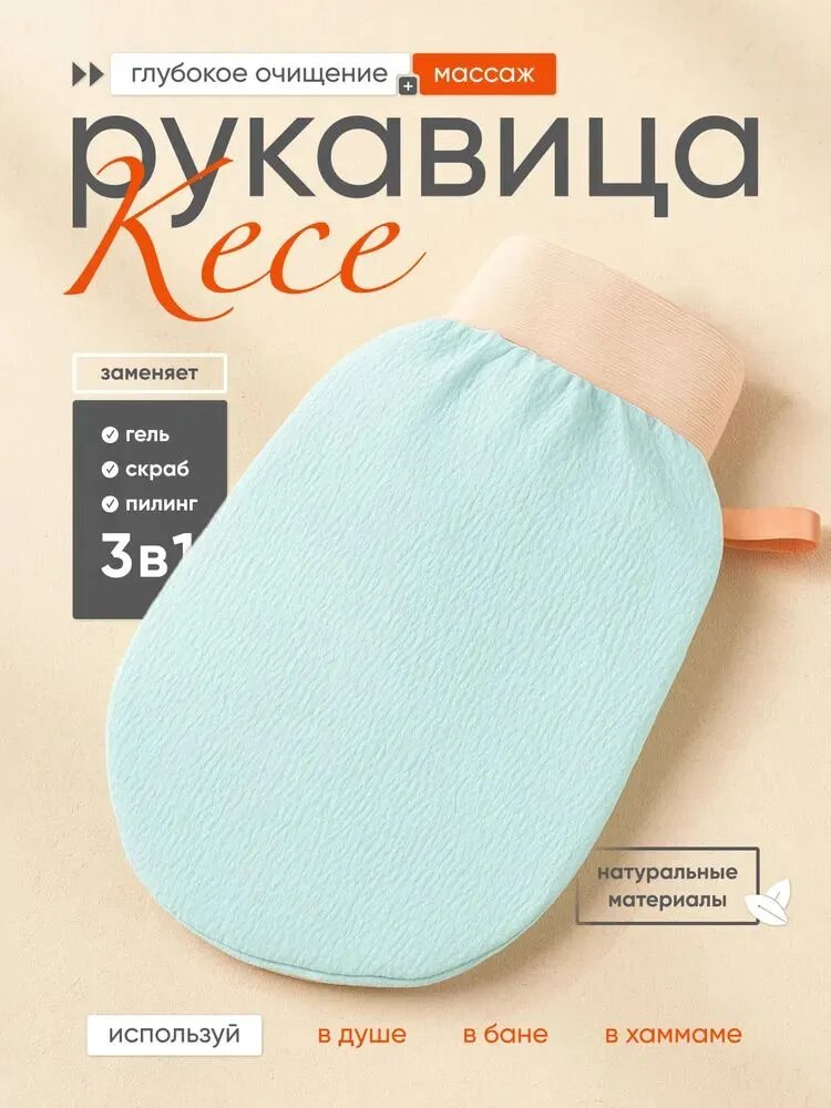 Мочалка перчатка, Бирюзовый1 штРазмер: 22 * 13 см