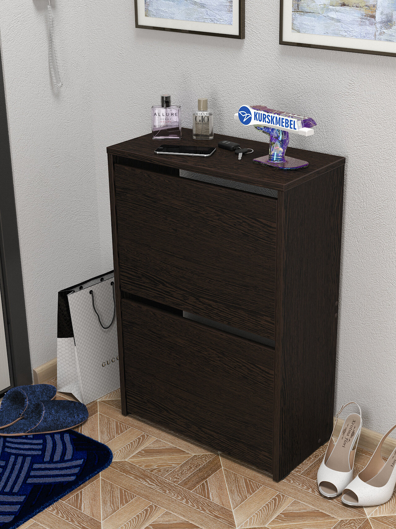 Тумба для обуви №14, обувница (венге), Курскмебель