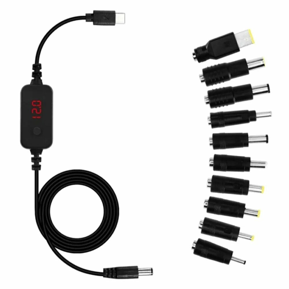 Конвертер USB Power Boosts Line UsbC TypeC to DC, регулируемое напряжение 5/9/12/15/20V, для роутера и колонок