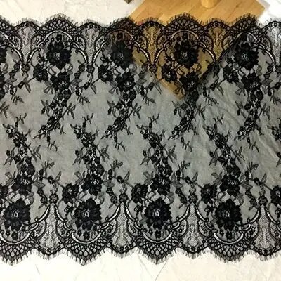 Черное кружевное полотно, 73*150см, 3 метра