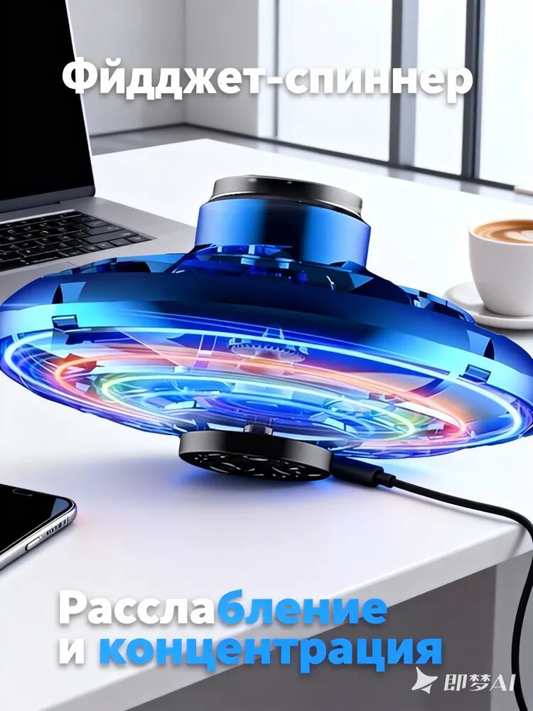Летающая игрушка-спиннер в виде парящей тарелки