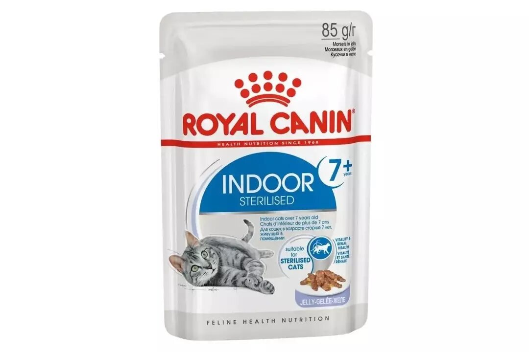 Влажный корм Royal Canin Indoor Sterilised 7+ для стареющих кошек в соусе 12шт. х85гр.