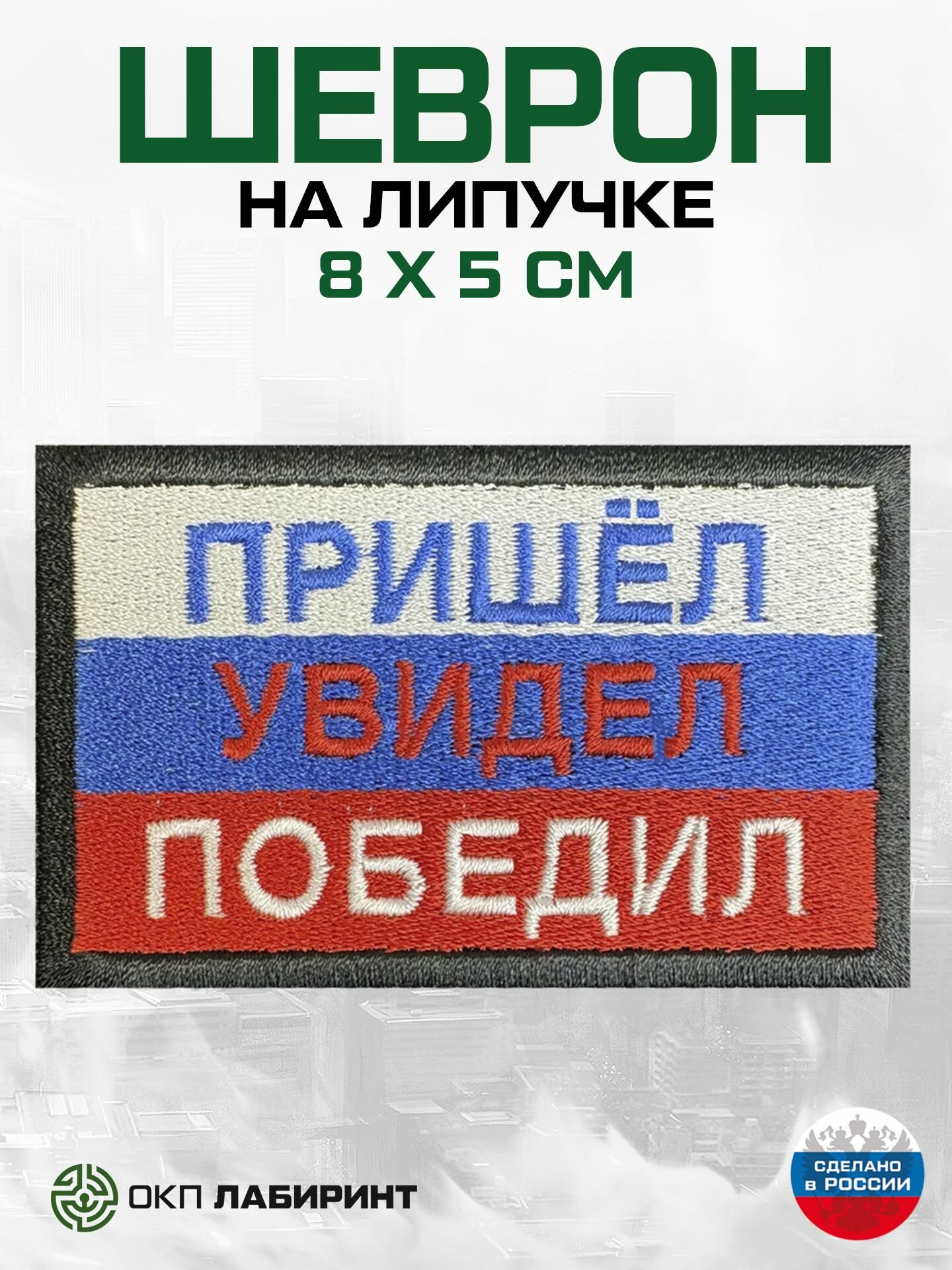 "Пришел, увидел, победил" шеврон на липучке