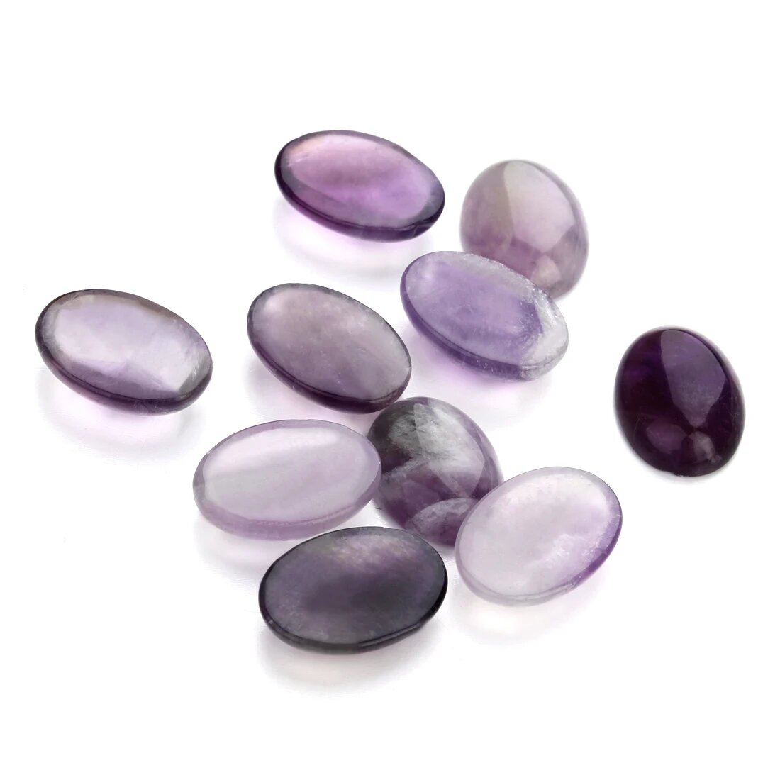 Кабошоны из натурального камня, набор 5/10 шт, агат, лазурит, Фиолетовый, 13X18mm 10PCS, Amethyst