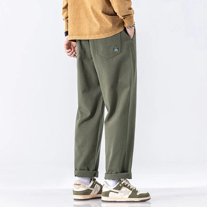 HIQOR мужские хлопковые брюки XL, Зеленый, Army green