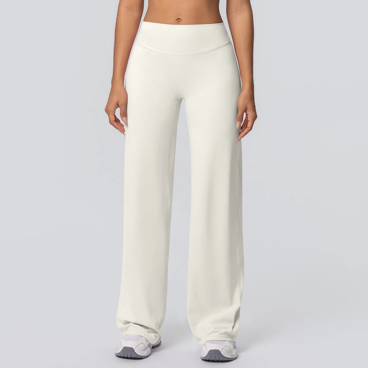 Белые широкие брюки для йоги L