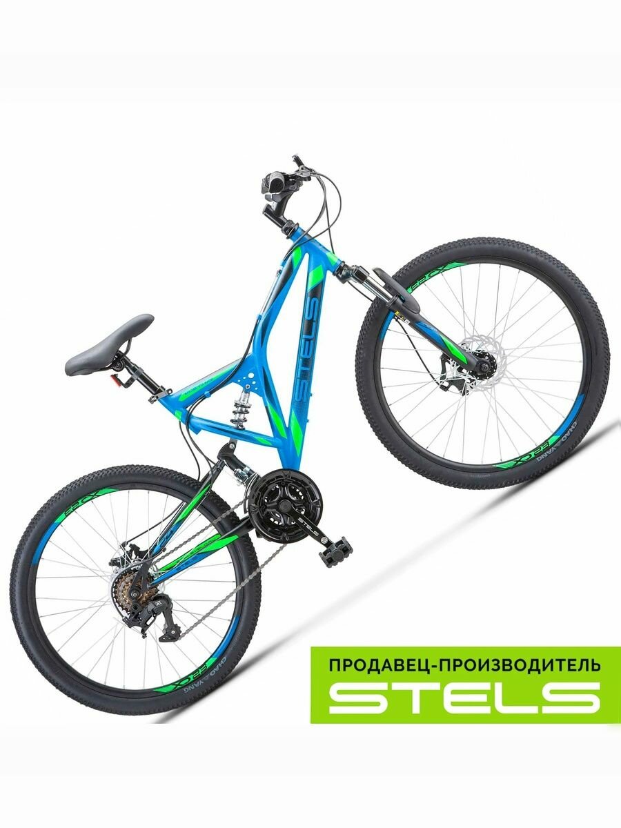 Велосипед подростковый Мустанг MD 24" V010, Синий-Черный, рама 16" IT100