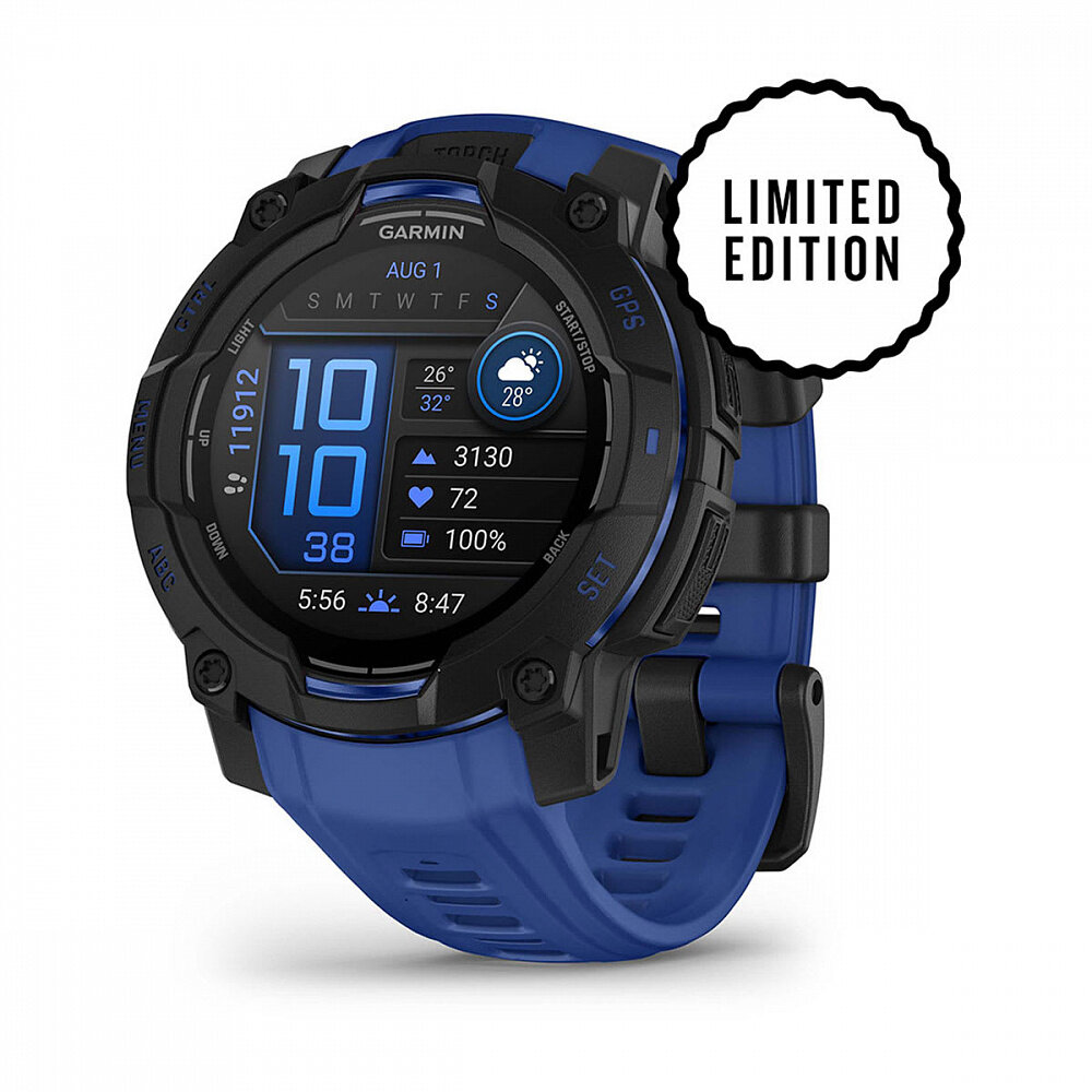 Смарт-часы Garmin Instinct 3 AMOLED 45 мм, Black / Black-Blue (010-02936-03)