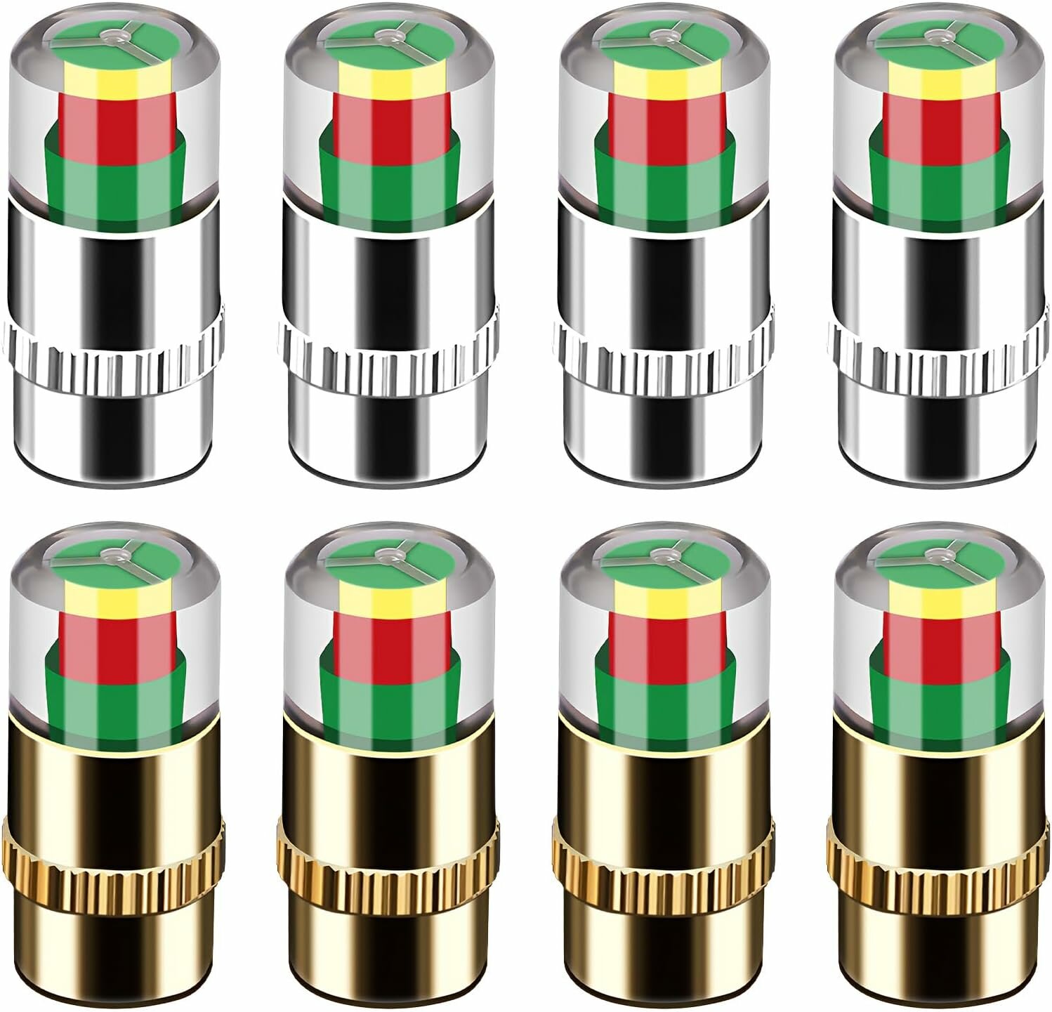 Колпачки для контроля давления в шинах, колпачки для штока клапана 2,4 бар, 36 фунтов на квадратный дюйм с 3-цветным опо
