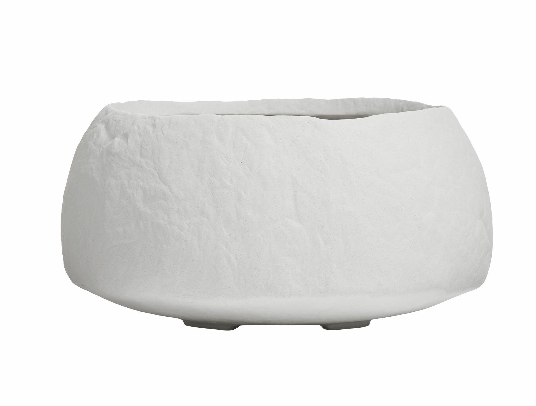 Кашпо TREEZ Effectory Organic Низкая чаша Белый камень 50л D56хH29