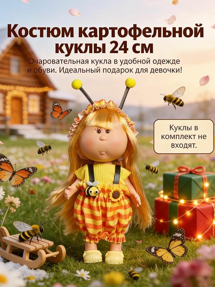 Испанская картофельная кукла Мия, 24 см, одежда и аксессуары(Куклов нет, только одежда)