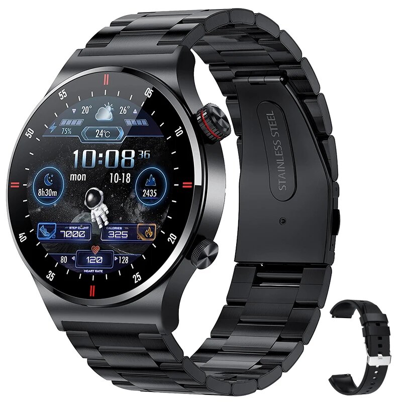 Смарт-часы с GPS ЭКГ + PPG, Bluetooth-вызовом, мужские спортивные часы 2025, NFC, ECG PPG