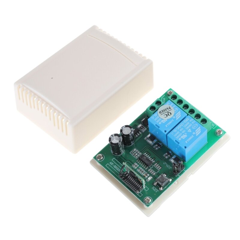 DC 12V 2-Канальный RF 433 МГц Беспроводной Пульт Дистанционного Управления Переключатель Релейный Модуль Приемника для Гаражных Ворот/Электрические Ворота/Curtai