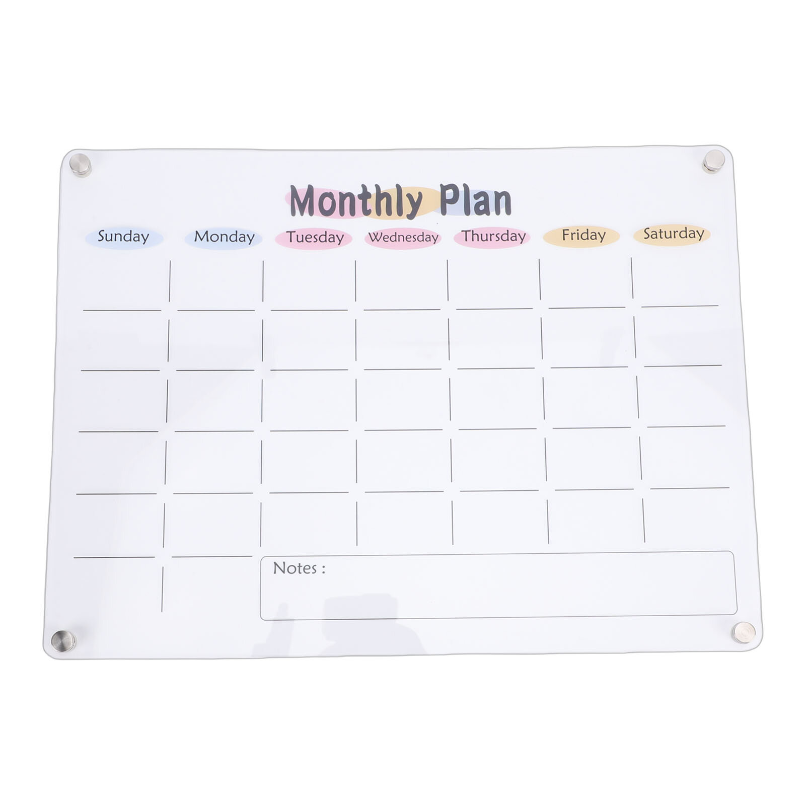 Прозрачная Акриловая Доска Для Планирования с Магнитом На Холодильник Доска Сухого Стирания для Еженедельного Ежемесячного Планирования Домашнего Классного Офисного Использования