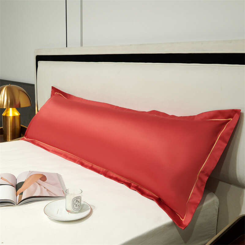 Наволочки из сатинового длинноволокнистого хлопка (100 штук), двойные длинные наволочки из чистого хлопка из Синьцзяна, простые однотонные наволочки для пар из чистого хлопка.