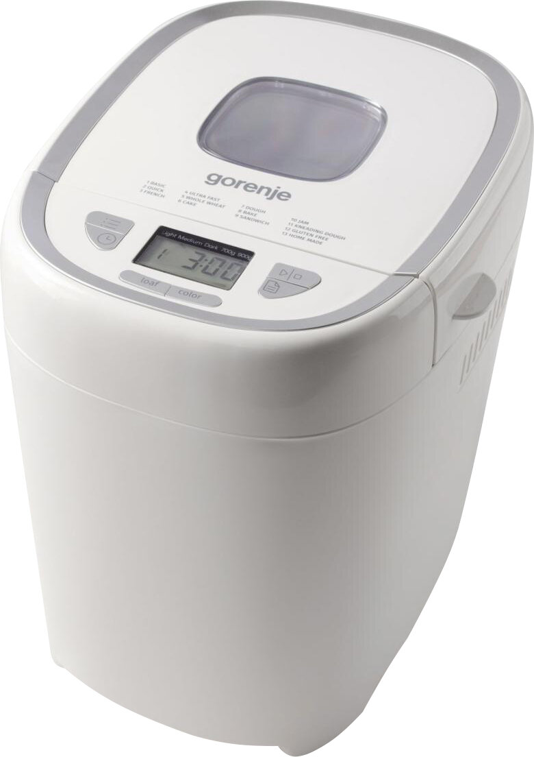 Хлебопечь Gorenje BM 900 WS белый, Вес выпечки: 750/900, 550Вт, Программ приготовления: 13, Форма - Буханка