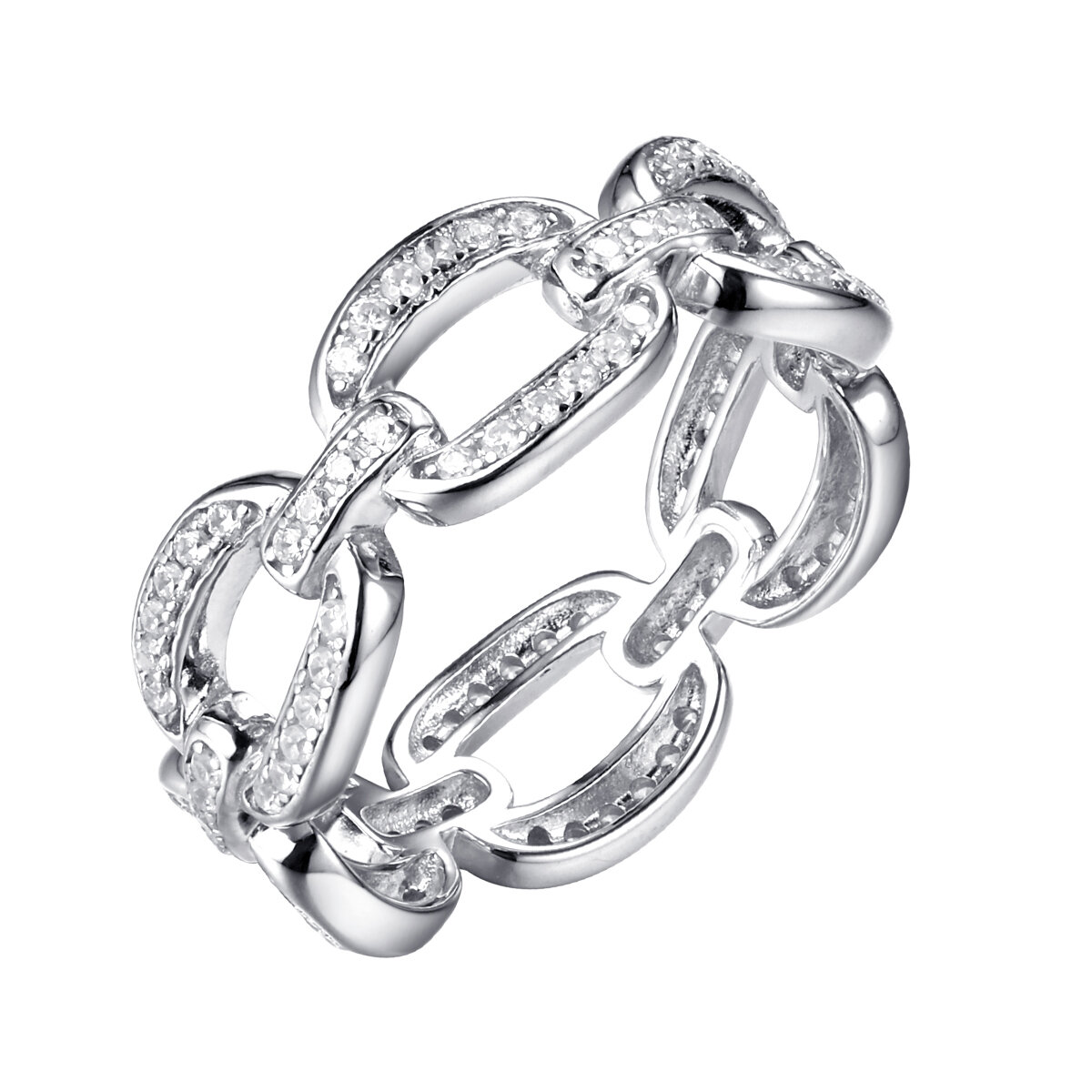 Кольцо, серебро, 925 проба, фианит