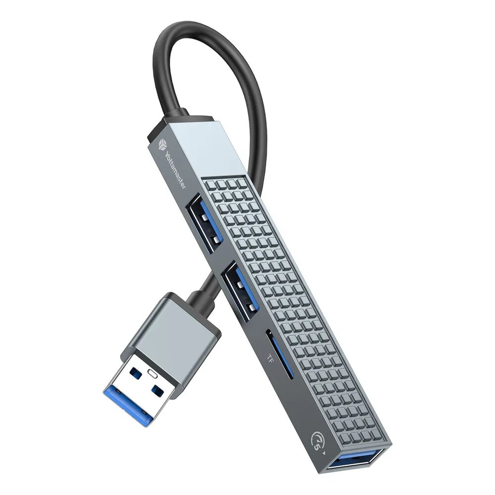 USB HUB HP17A-3TF хаб USB 3.2 Gen1USB A, алюминиевый сплав с USB A 3.0*1 (5 Гбит/с), USB A 2.0*2 (480 Мбит/с), ТФ *1(480 Мбит/с) для ноутбуков