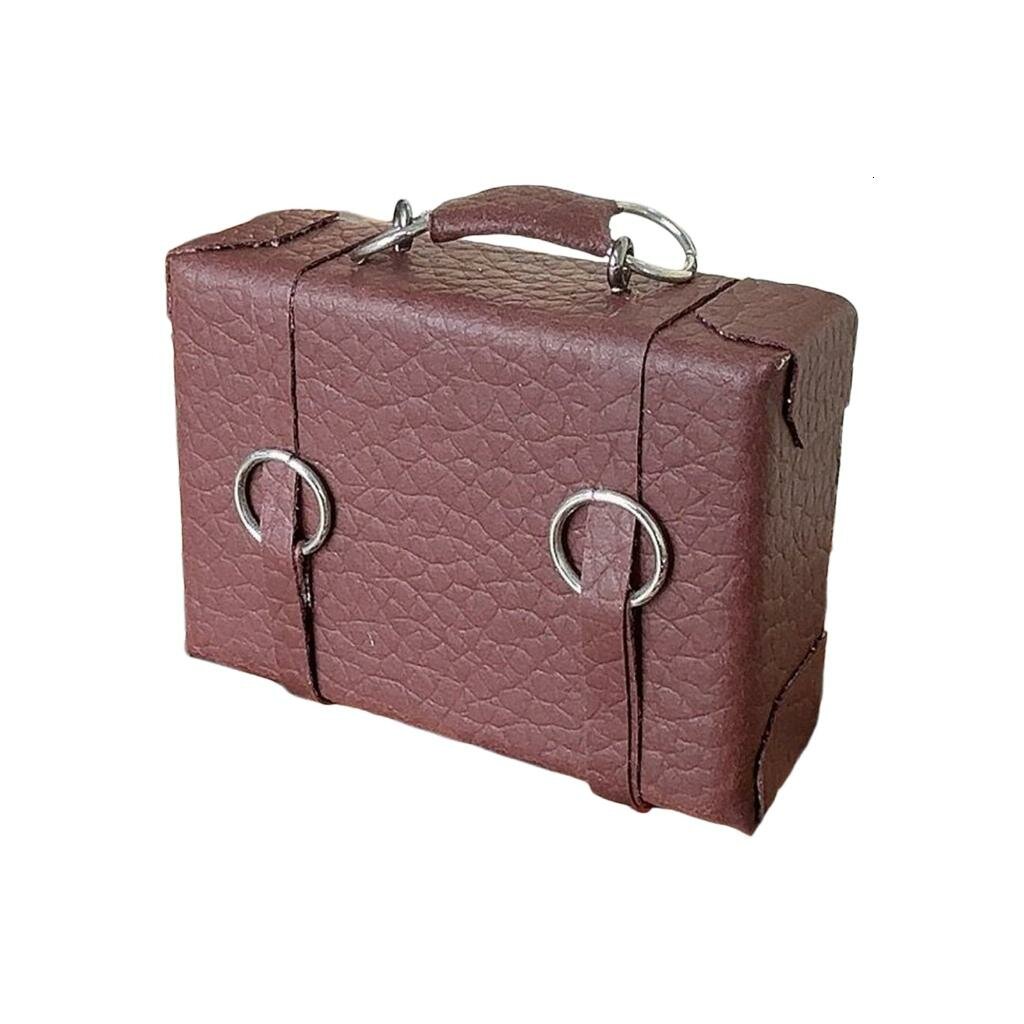 Миниатюрный чемодан-домик 1:12, Коричневый