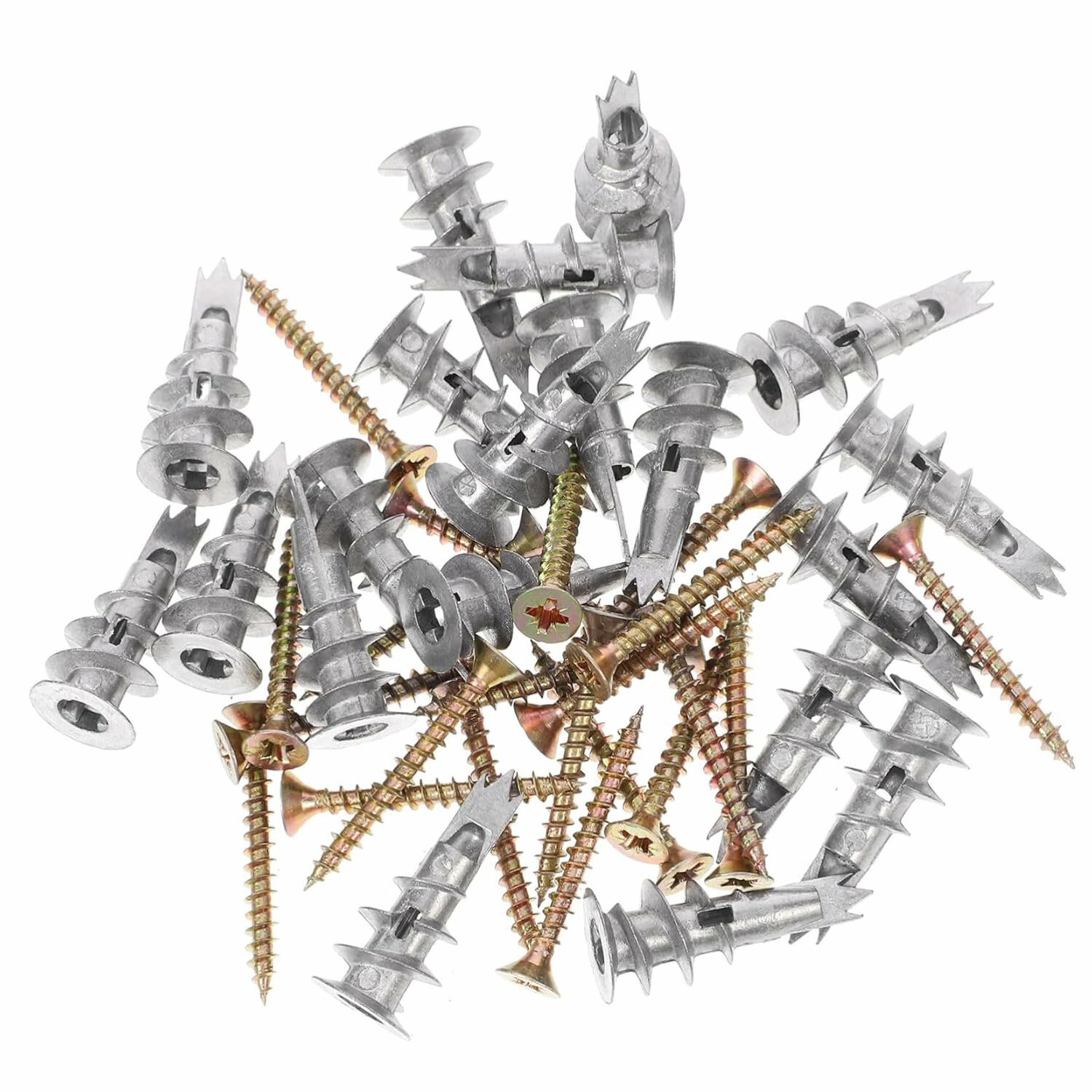 20 комплектов анкеров и винтов для гипсокартона. Самосверлящие анкеры для гипсовых стен с винтами для легкой установки и