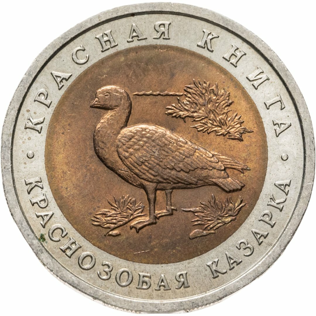 10 рублей 1992 ЛМД краснозобая казарка
