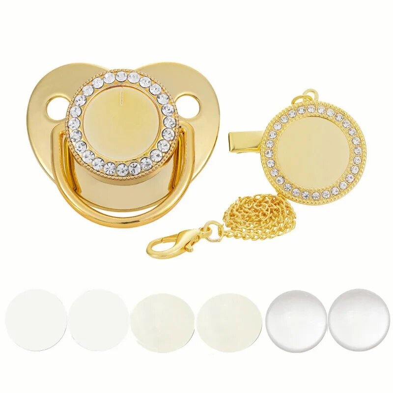 Пустые зажимы для соски для новорожденных со стразами, держатель для детской соски, цепочка-пустышка, пустышка, прорезыватели для младенцев, подарок для детского душа, без BPA