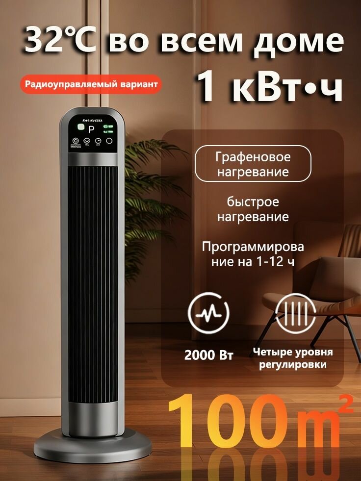 Обогреватель для дома электрический 2000Вт / тепловентилятор
