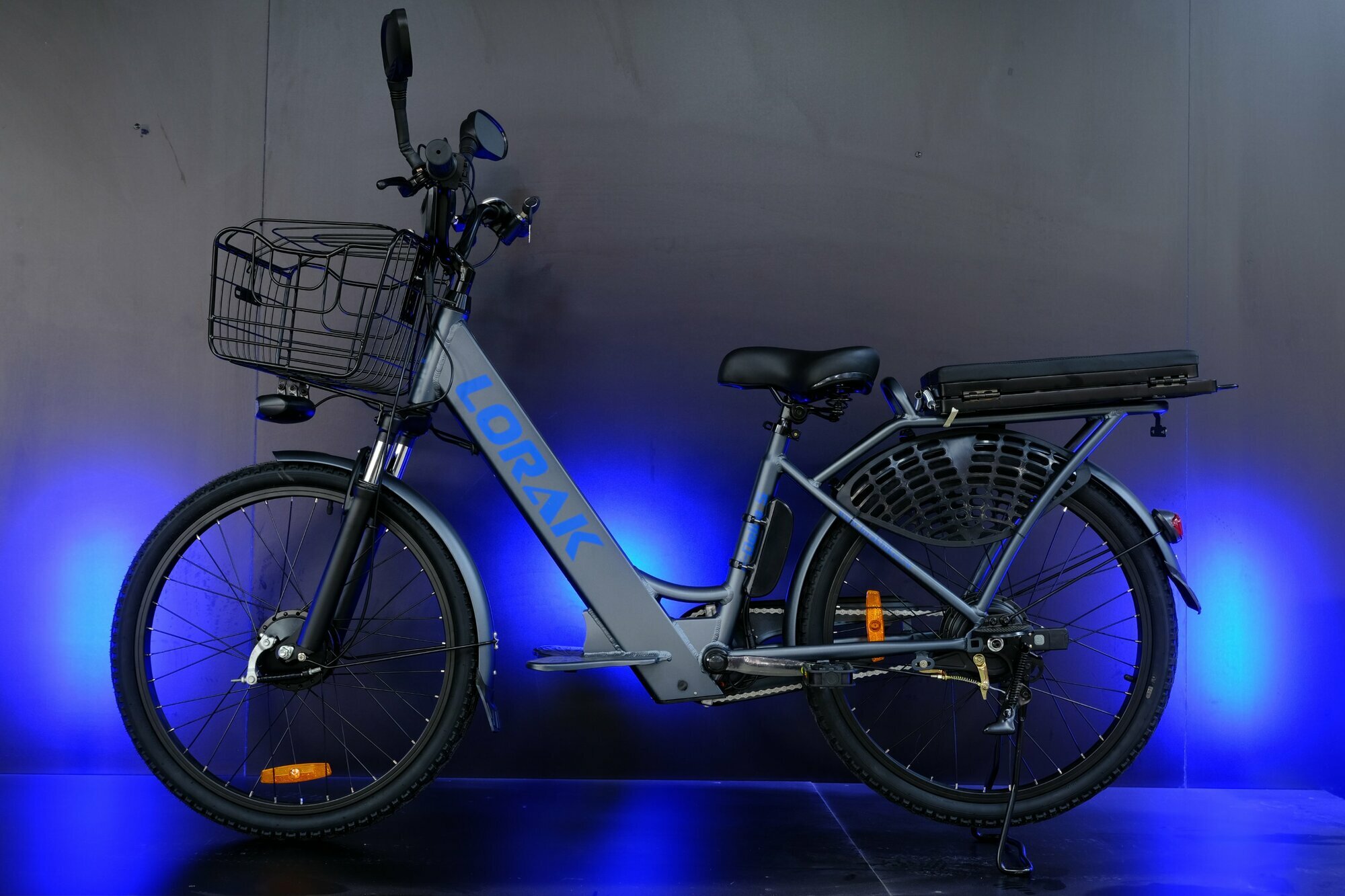 Электровелосипед LORAK E-Delta S Серый/Синий под рост 160-185 см