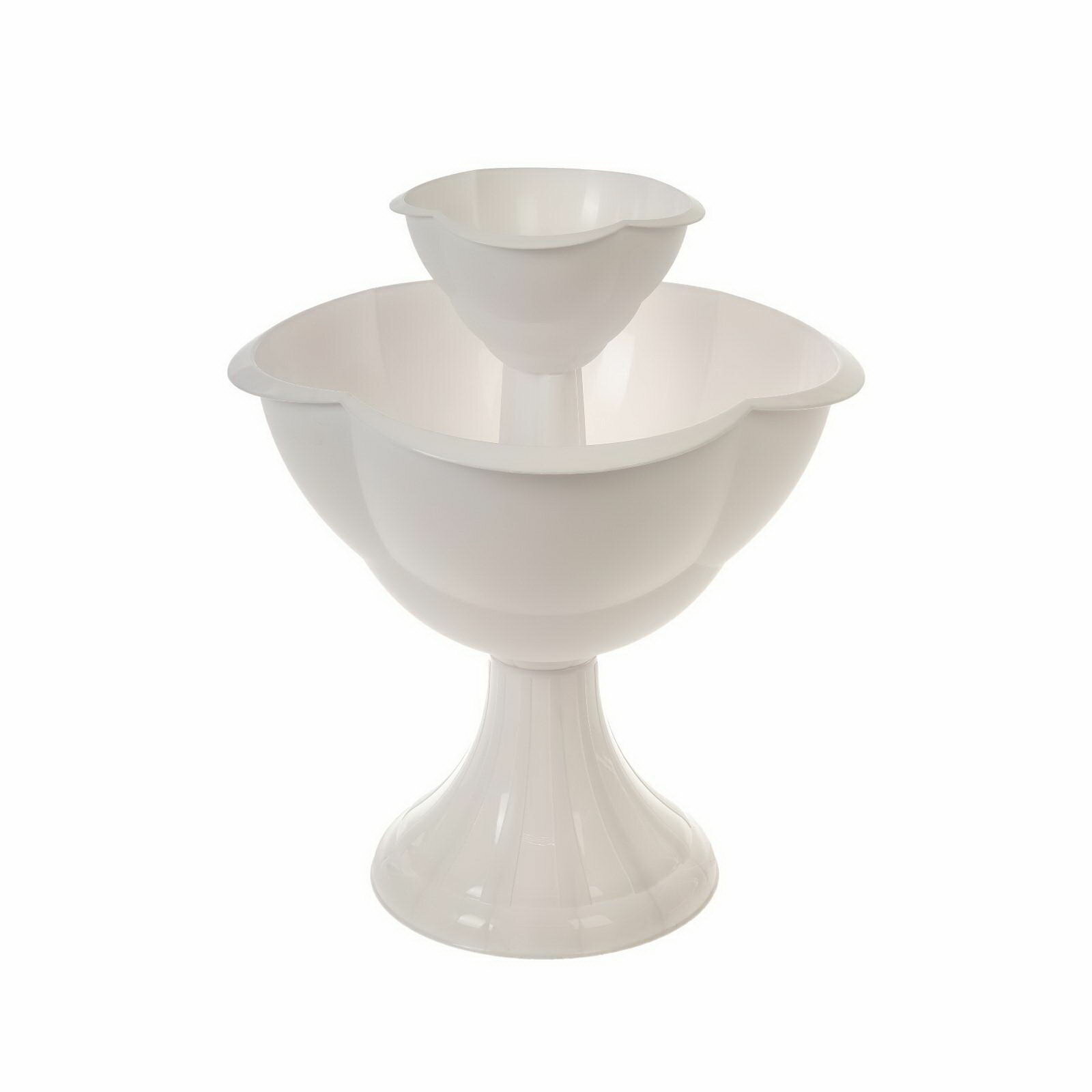Клумба "Водопад", 2 яруса, 33.5 л, d=27-55 см, бортик h=60 см, пластиковая, белая