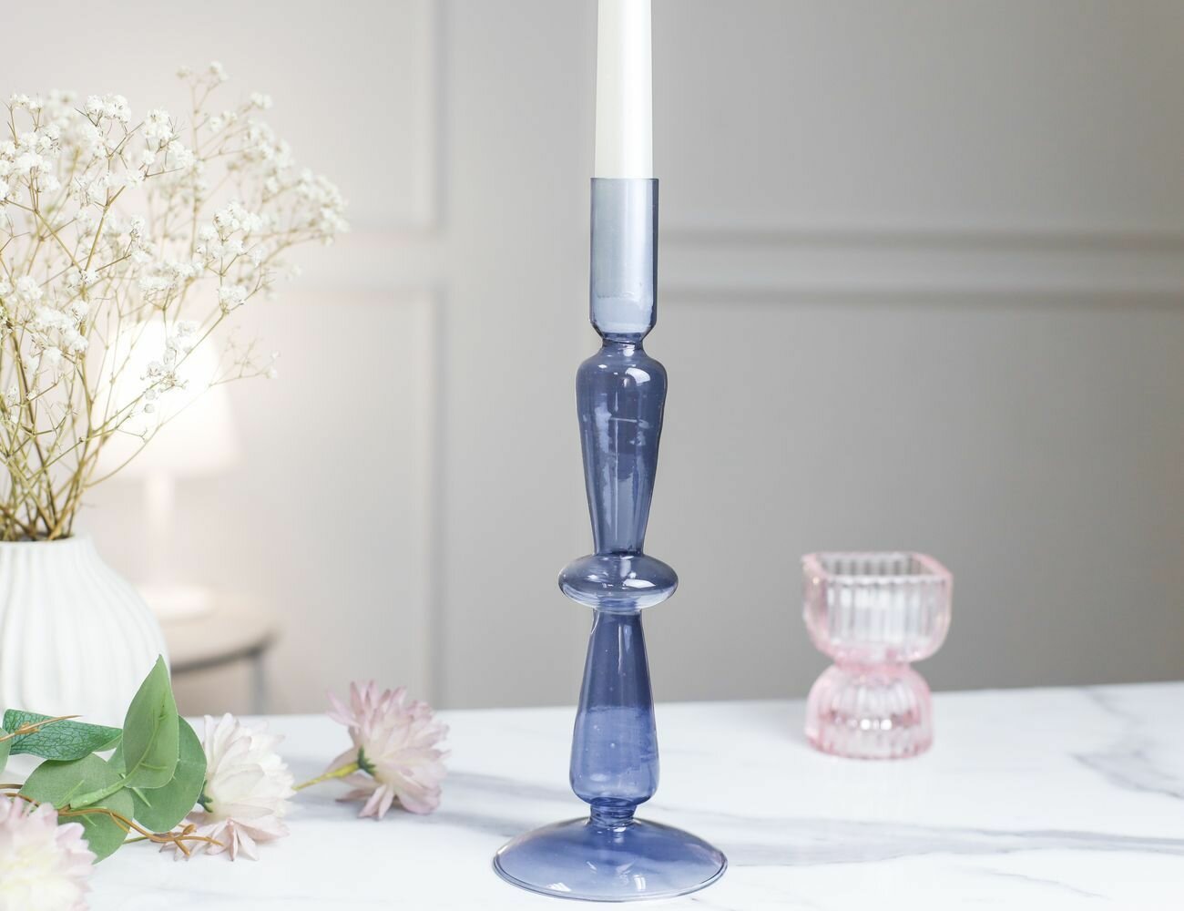 Подсвечник деон, стекло, серый, 26 см, Edelman 1121712