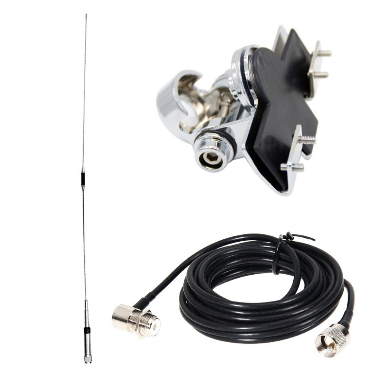 Автомобильные Антенны с Кронштейном Для Крепления Антенн и 5-Метровым Коаксиальным Удлинительным Фидерным Кабелем Универсальны для Мобильного Радио