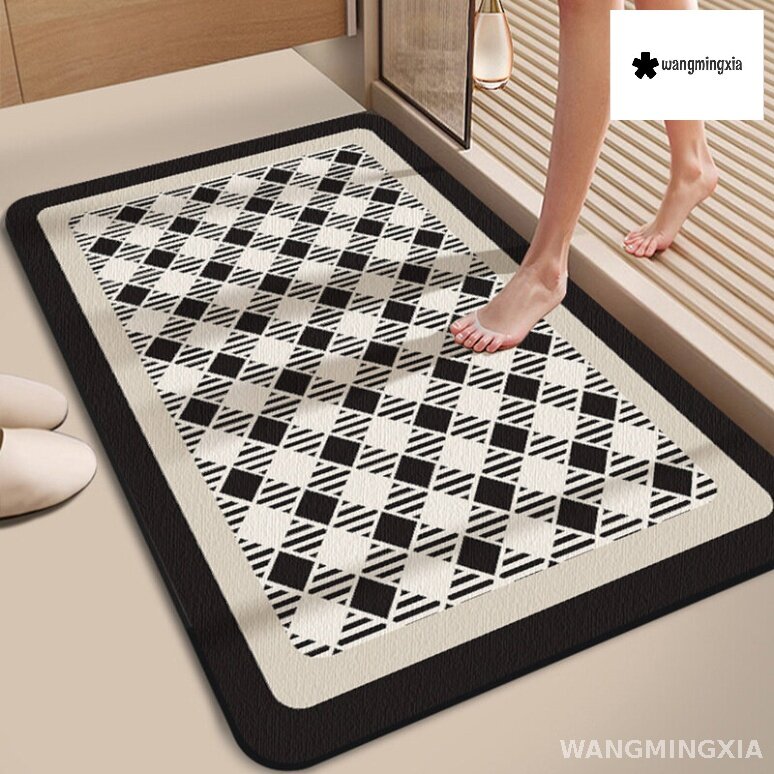 Коврик, диатомитовая земля, полосатый, быстро впитывает влагу，60×90cm