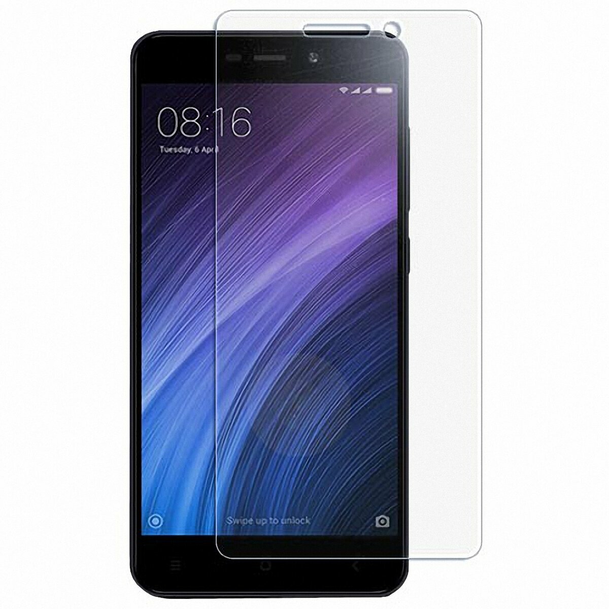 Защитное стекло для Xiaomi Redmi 4A прозрачное на плоскую часть экрана