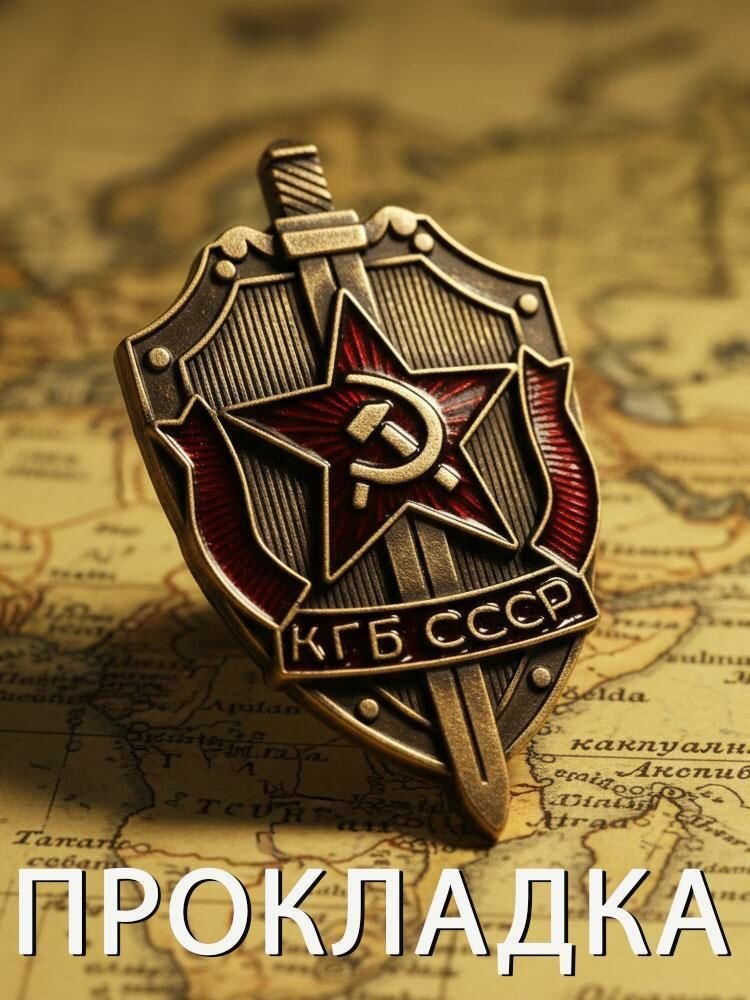 Брошь, значок в виде щита и меча КГБ