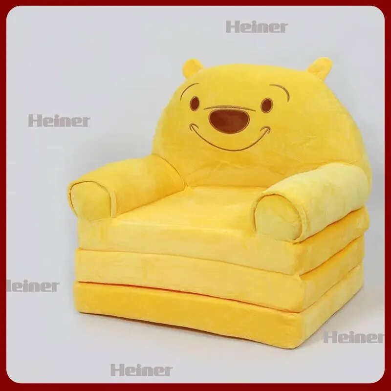 Детское кресло-кровать трансформер Winne the Pooh, 50x40x48 см, светло-желтое, текстиль